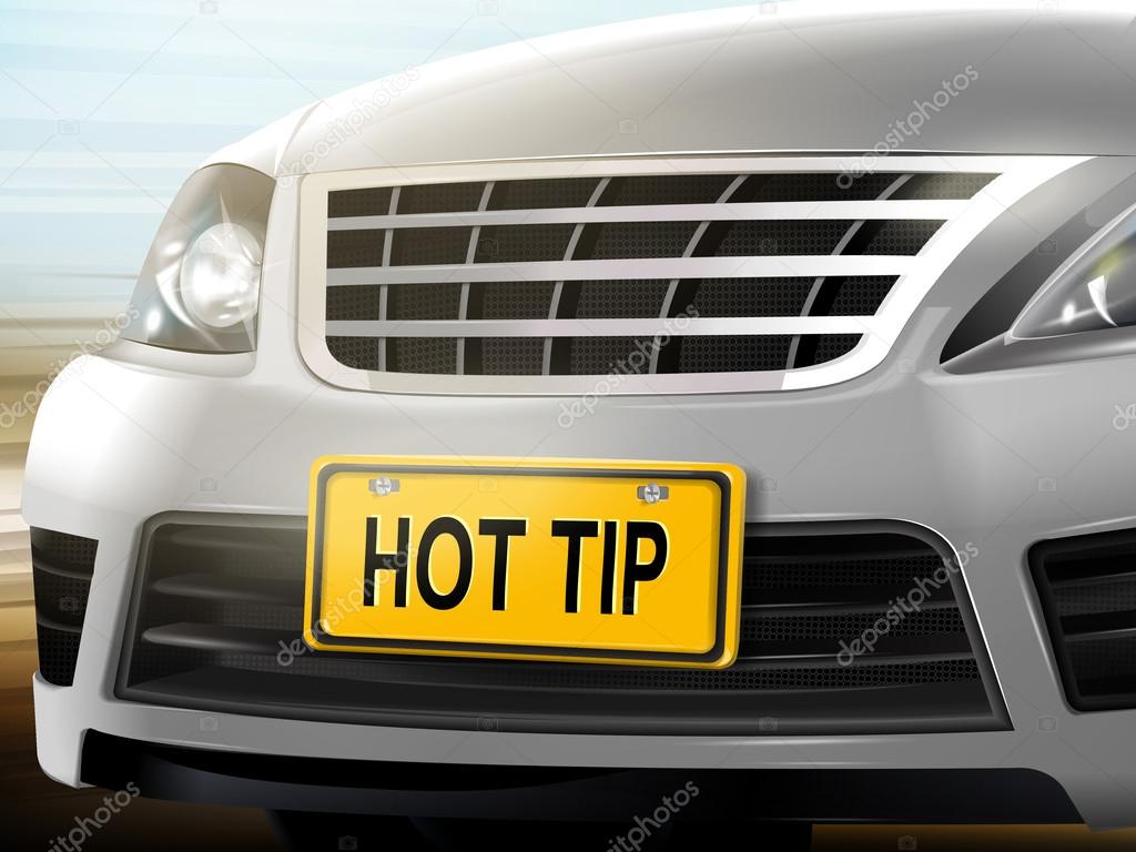 Hot tip words on license plate Stock Vector Image by ©HstrongART #121028500