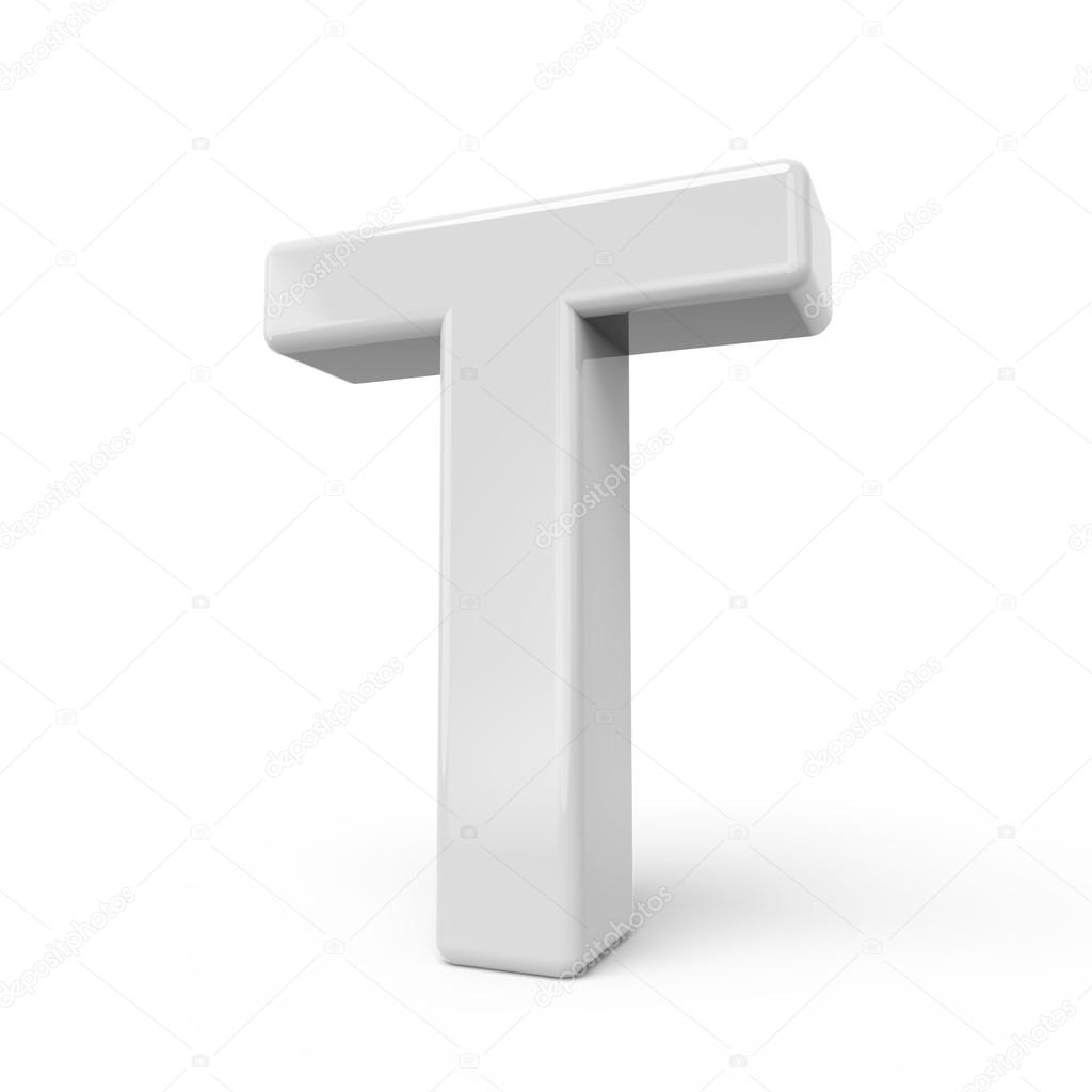 Fotos de Representación 3D letra blanca T - Imagen de © HstrongART #123157114