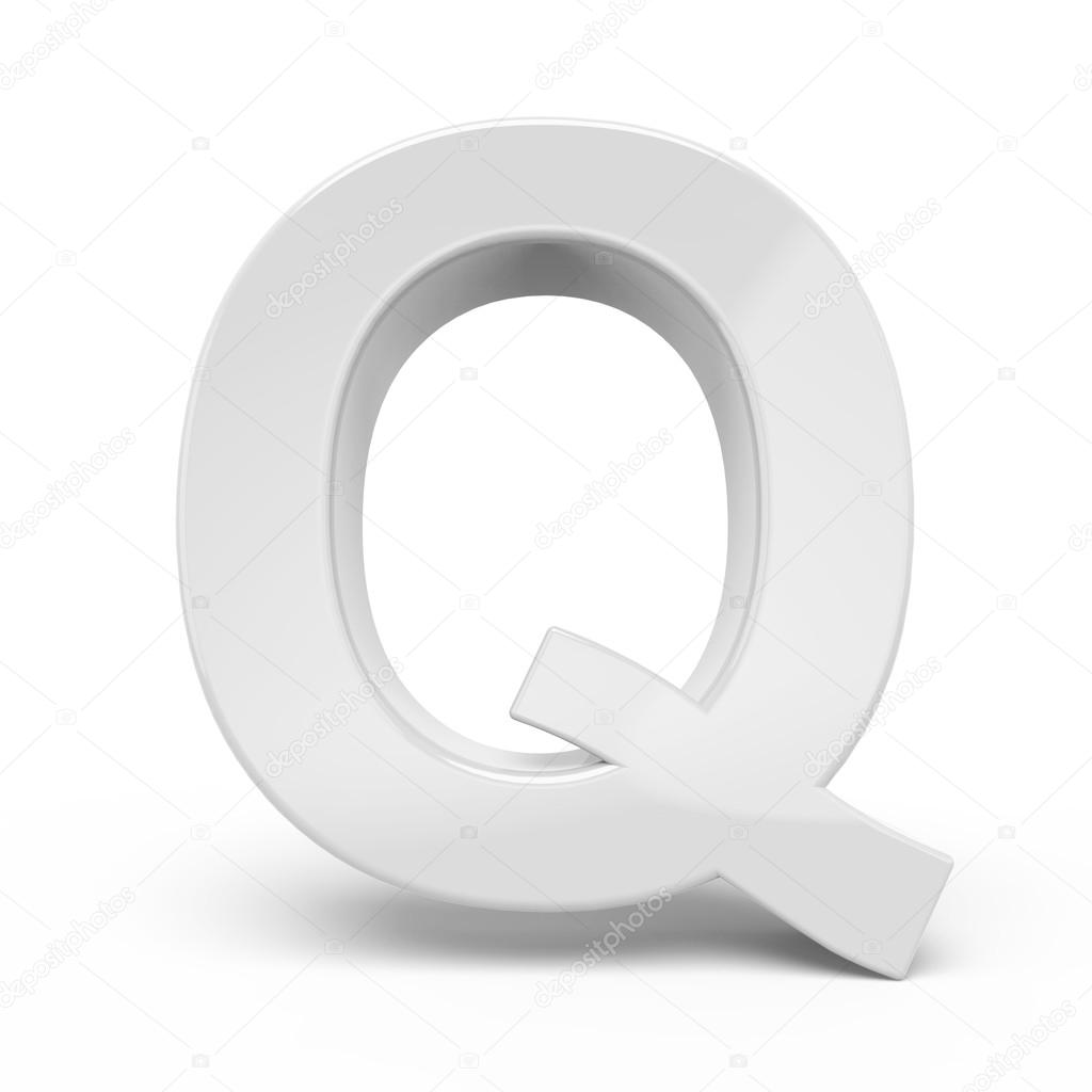 3D rendering white letter Q — Stock Photo © HstrongART #123157390