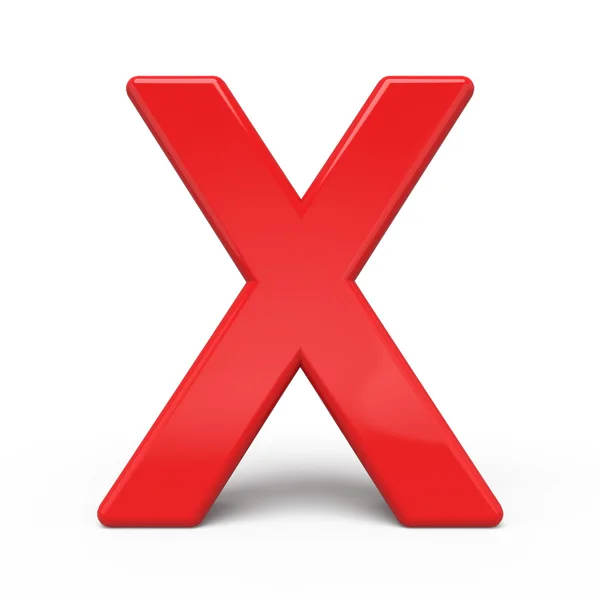 Red 3D Uppercase Letter X Isolated on white with shadows — Stock Photo ...