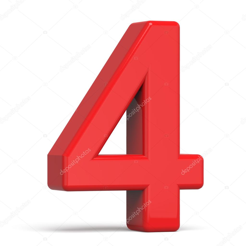 3d plastic red number 4 — Stock Photo © HstrongART #94815494