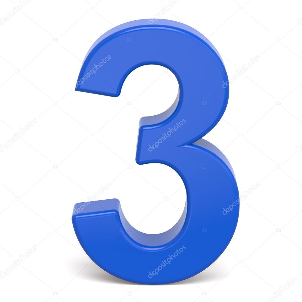 3d plástico azul número 3 — Foto de stock #94817040 © HstrongART
