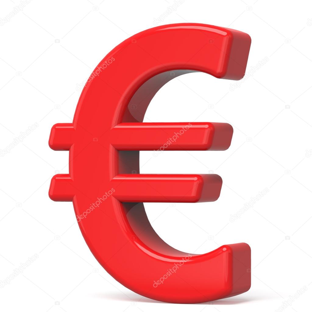 3D красный знак евро — Стоковое фото © HstrongART #95089178