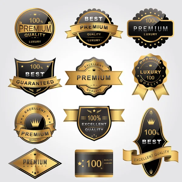 Premium golden label collection Stock Vector by ©HstrongART 101209438