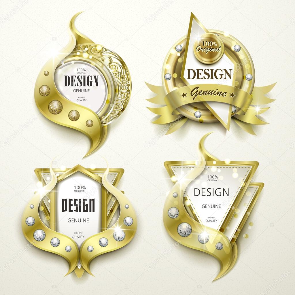 Sumptuous gold and jewelry labels design Stock Vector by ©HstrongART ...
