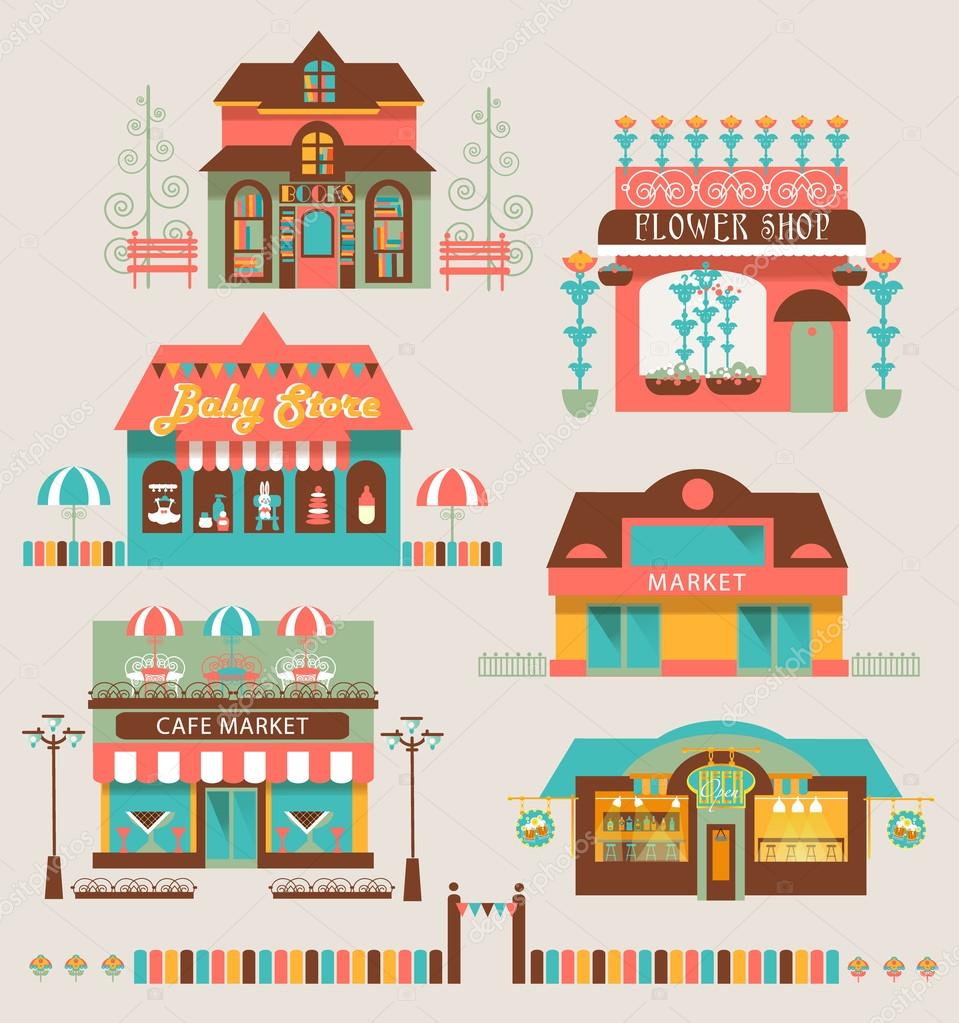 Market Building Vector