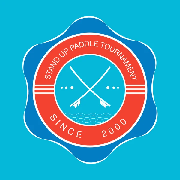 Black and white logo template for stand up paddling. Athletic labels ...