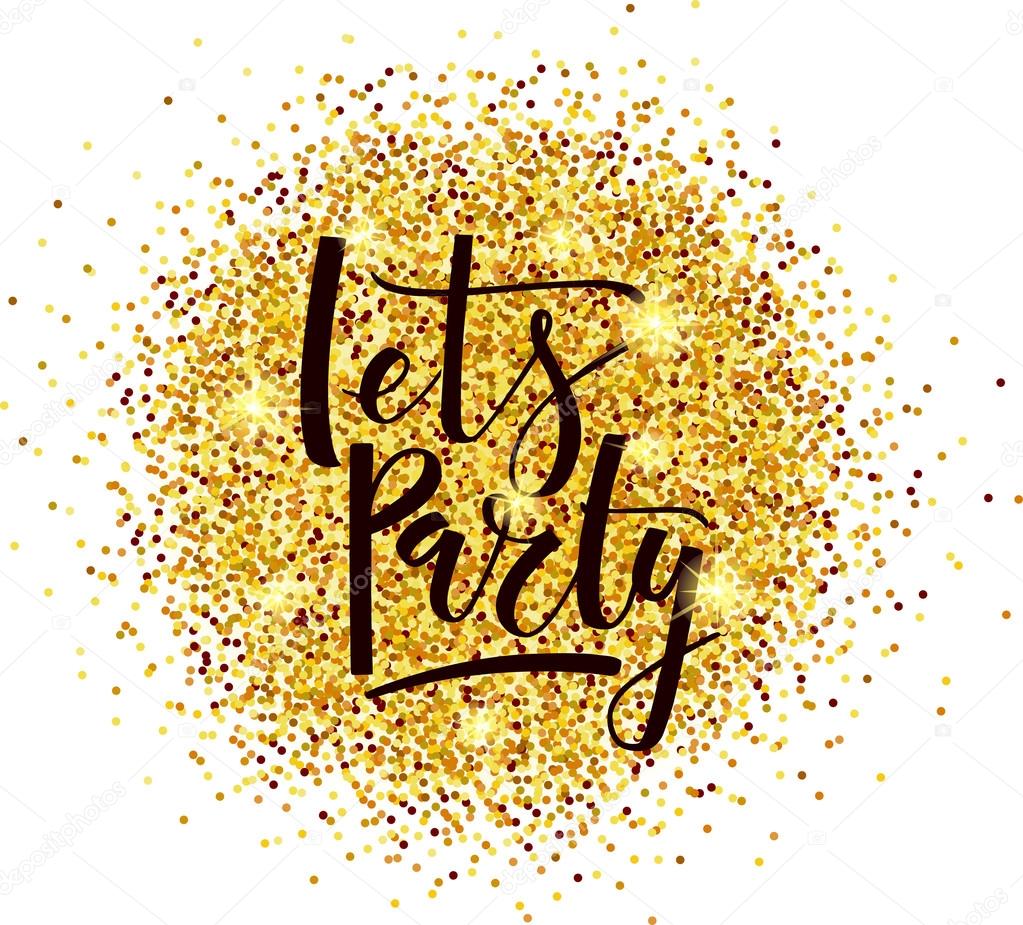 Let's Party lettering typography on textured background Stock Vector ...