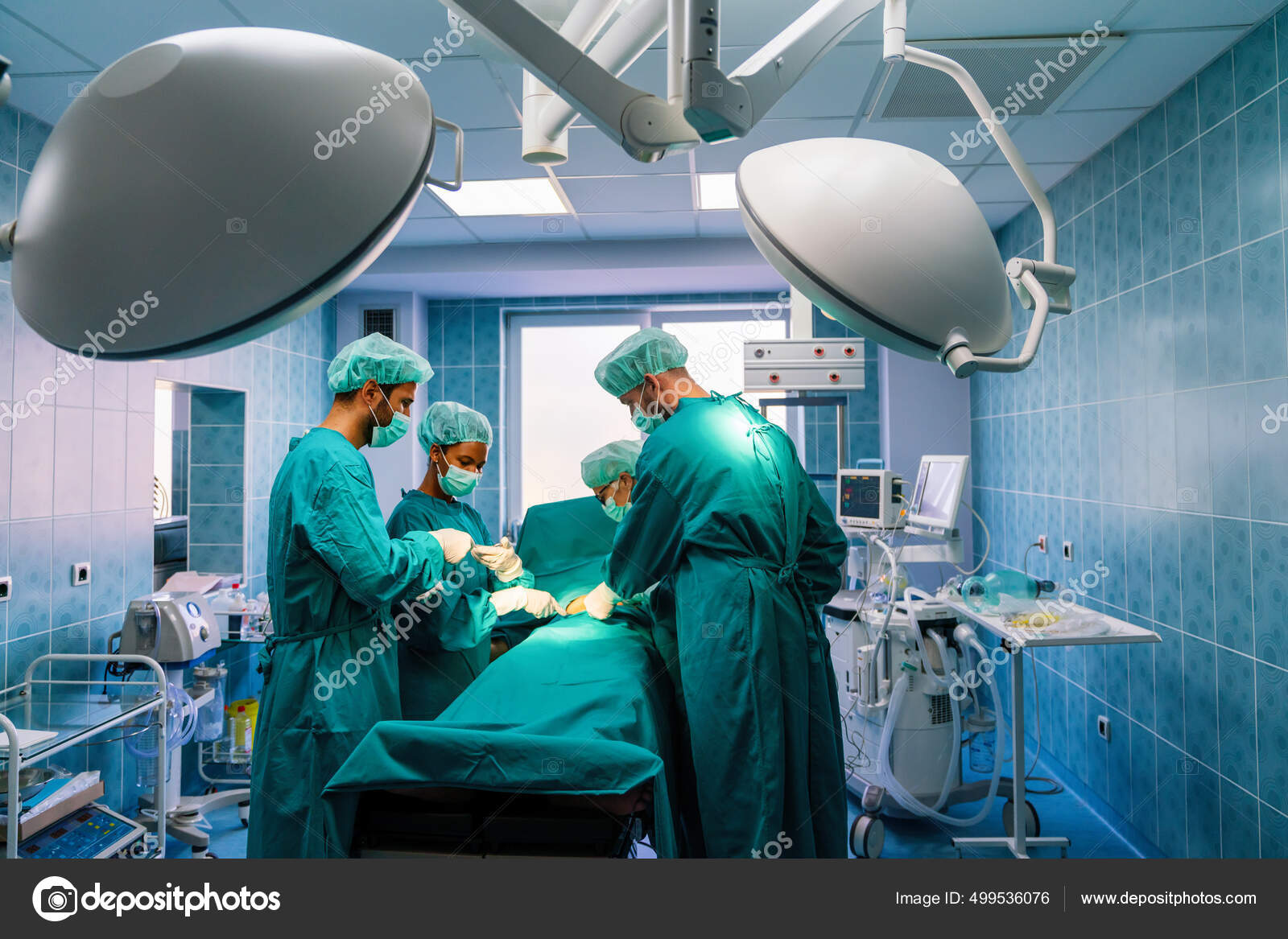 Group Diverse Surgeon Team Work Operating Room Hospital Stock Photo by ...