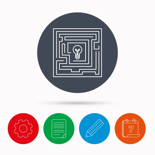 Labyrinth icon. Problem challenge sign. Stock Vector Image by ...