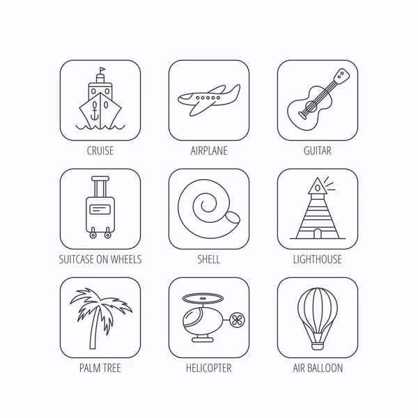 Cruise, airplane and helicopter icons. — Stock Vector © Tanyastock ...