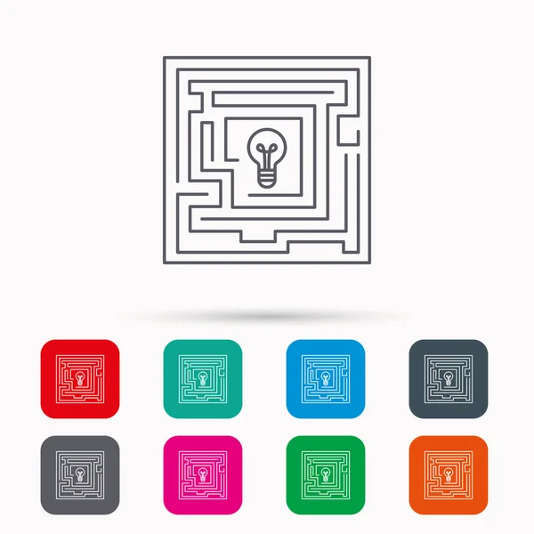 Labyrinth icon. Problem challenge sign. Stock Vector Image by ...
