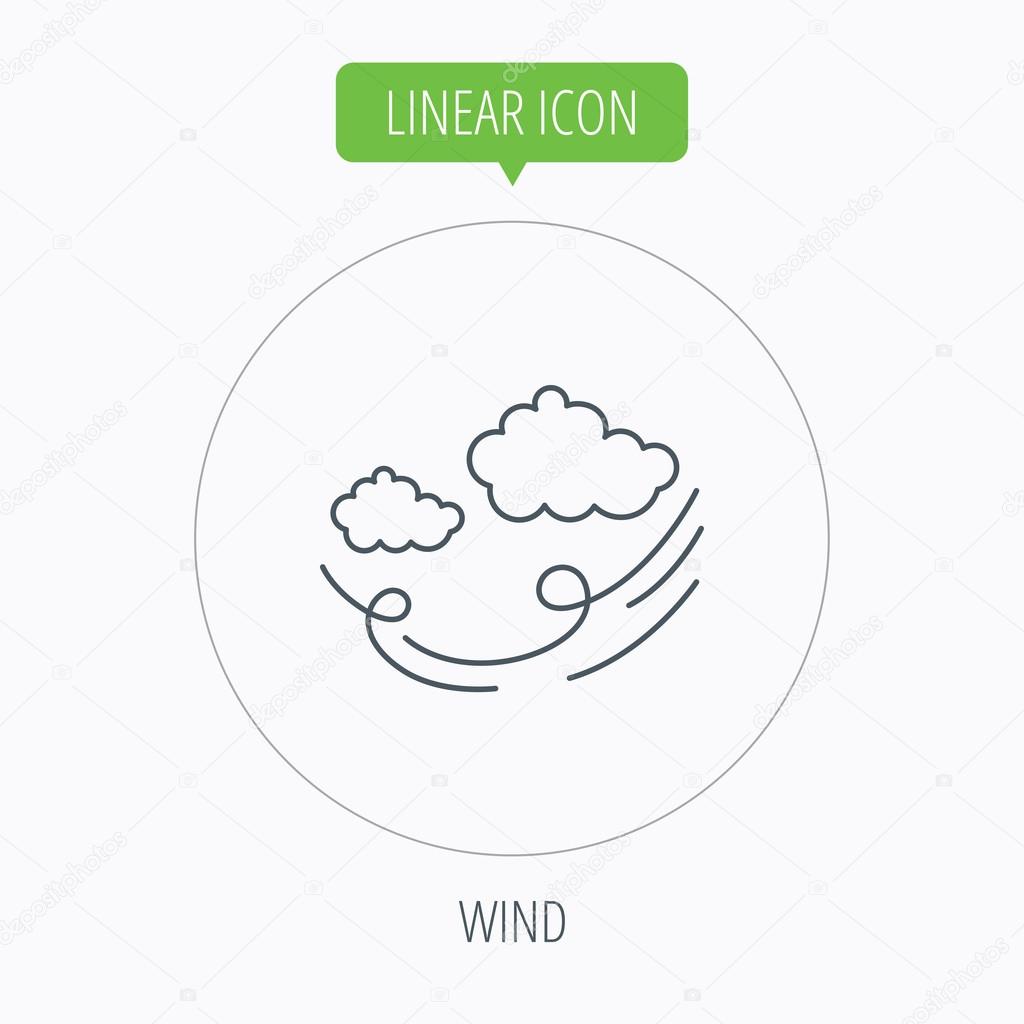 Wind icon. Cloud with storm sign. Stock Vector Image by ©Tanyastock ...