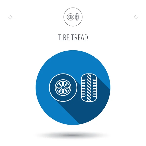 Tire tread icon. Car wheel sign. — Stock Vector © Tanyastock #80135056