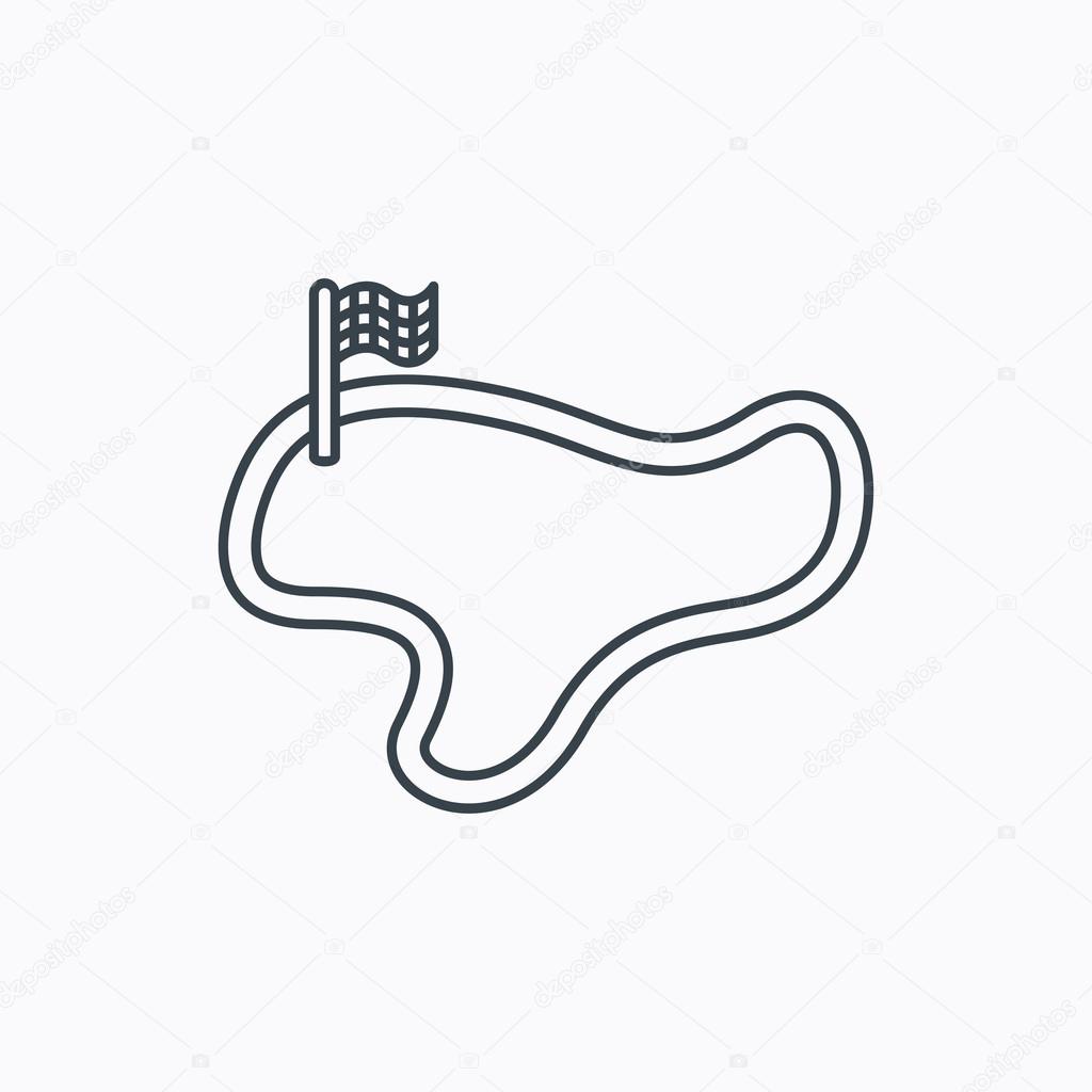 Race track or lap icon. Finish flag sign. ⬇ Vector Image by ...