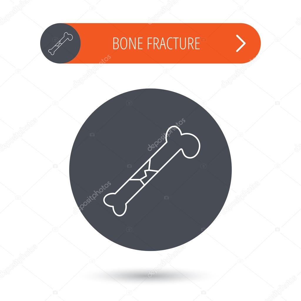 Bone fracture icon. Traumatology sign. Stock Vector by ©Tanyastock 81040334