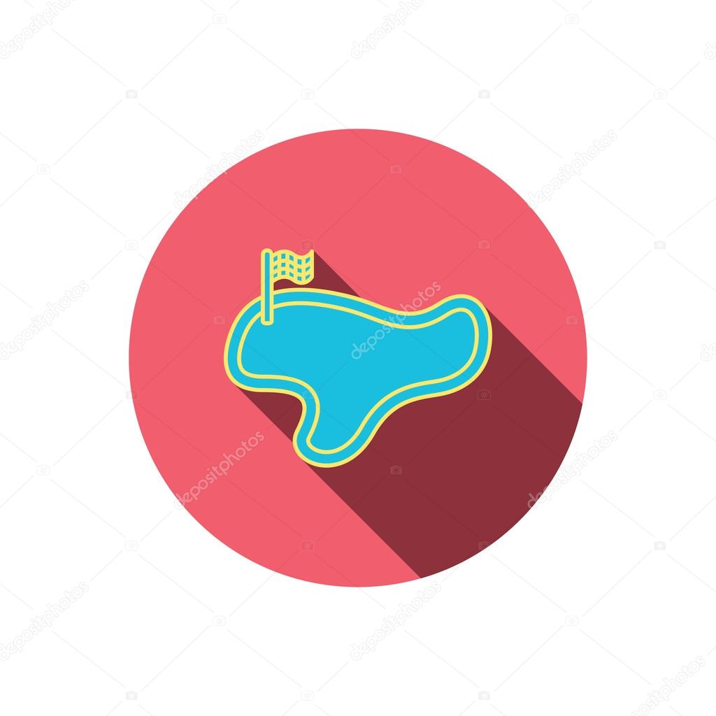 Race track or lap icon. Finish flag sign. Stock Vector Image by ...