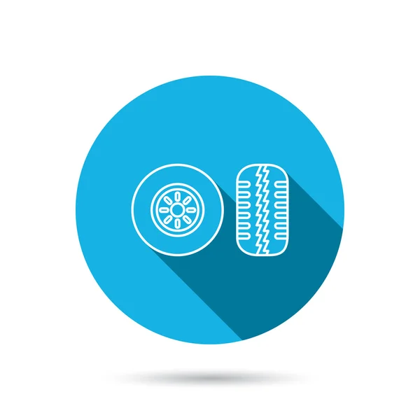 Tire tread icon. Car wheel sign. — Stock Vector © Tanyastock #80135056