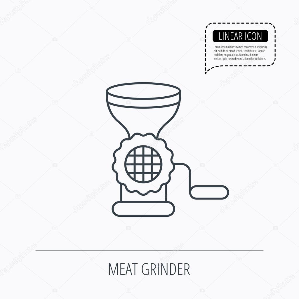 Meat grinder icon. Manual mincer sign. Stock Vector Image by ...