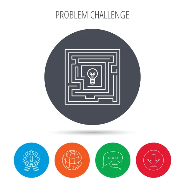 Labyrinth icon. Problem challenge sign. Stock Vector Image by ...
