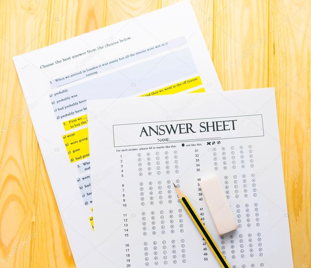 Pencil on answer sheet and question sheet — Stock Photo © lamaip #107835380