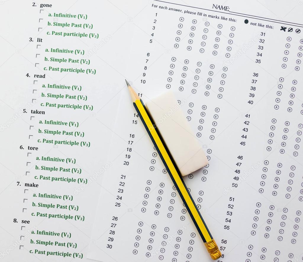 English exercise and answer sheet — Stock Photo © lamaip #114438210