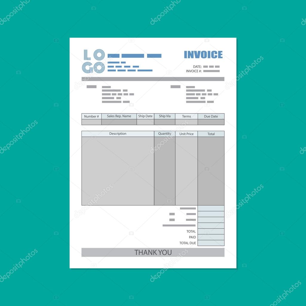 Unfill paper invoice form. tax. receipt. bill. Stock Vector Image by ...