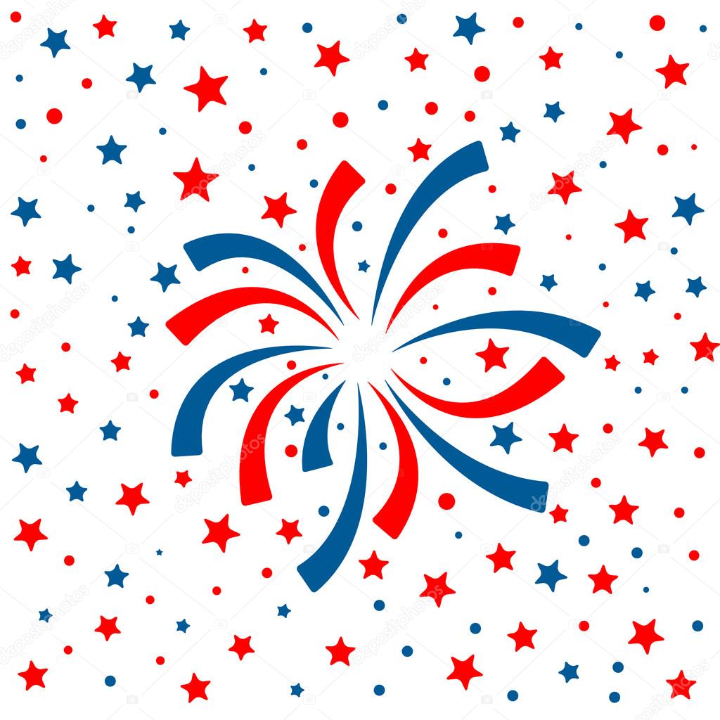 Red White And Blue Firework Clip Art