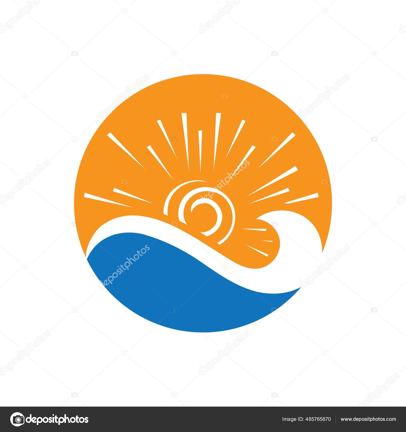 Sun Water Wave Stock Vector Image by ©Dedegraphic #485765870