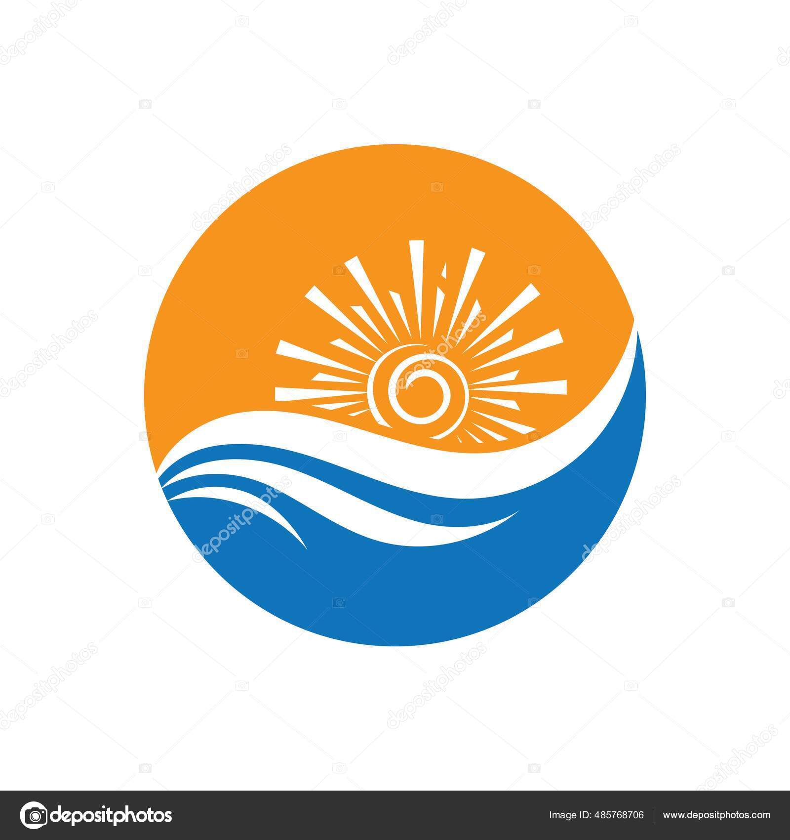 Sun Water Wave Stock Vector Image by ©Dedegraphic #485768706