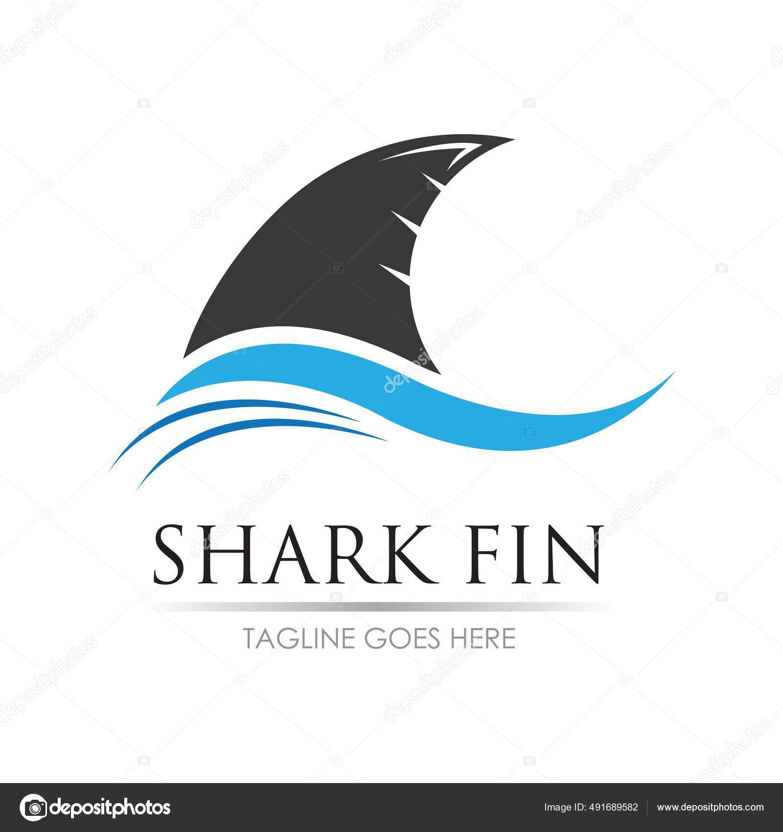 Shark Fin Logo Design Template Vector Illustration Stock Vector Image ...