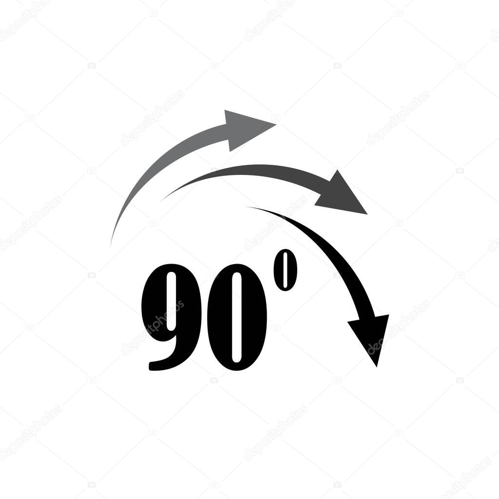 Ángulo 90 grados signo icono. Geometría símbolo matemático. Ángulo ...