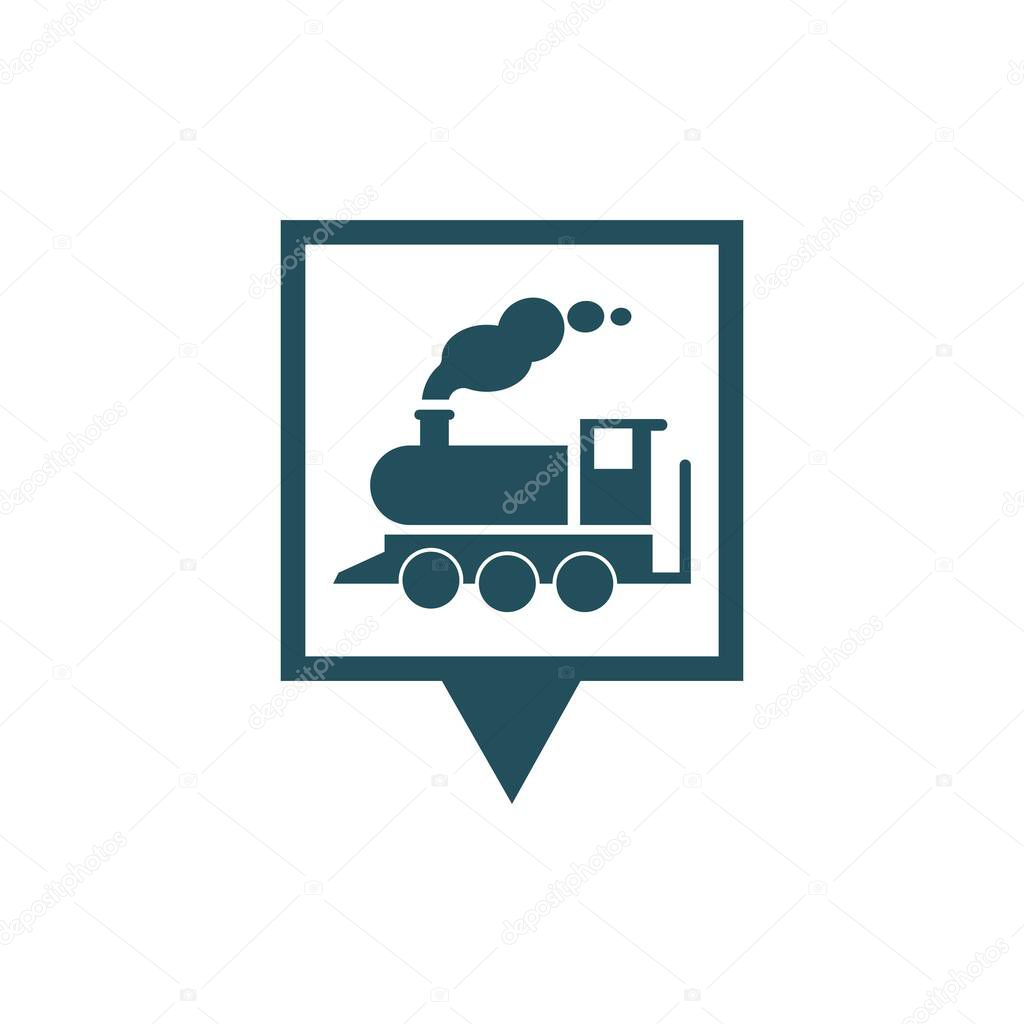 Estación de tren mapa pin icono. Símbolo de mapa de estación de tren ...