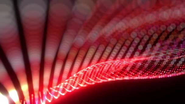 Fond Abstrait Avec Animation L'ondulation Rouge Vif Surface Ligne Point ...