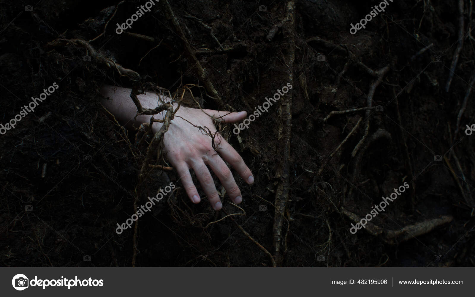 Pale Creepy Hand Getting Out Ground — Stock Photo © smoke_bloom #482195906
