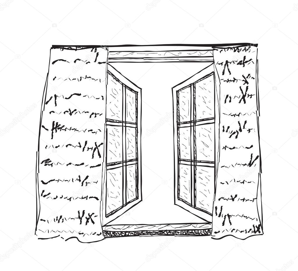 Illustration of opened window Stock Vector Image by ©Yuliia25 #92598688