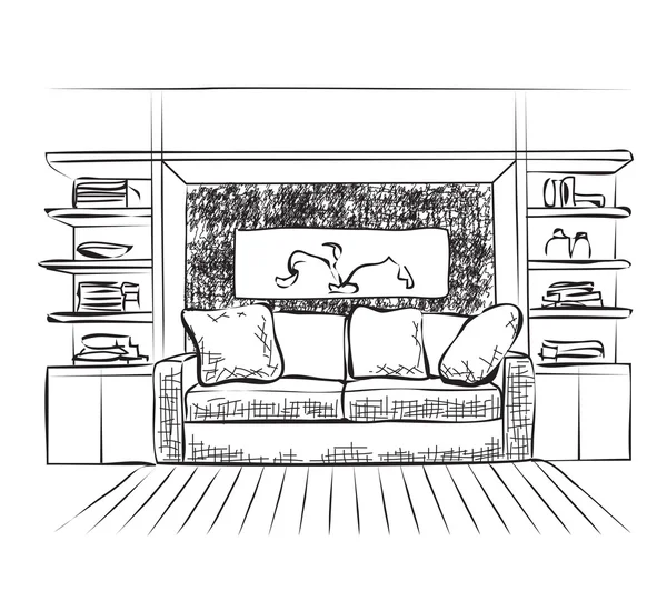 Hand drawn room interior sketch. Stock Vector Image by ©Yuliia25 #132272268