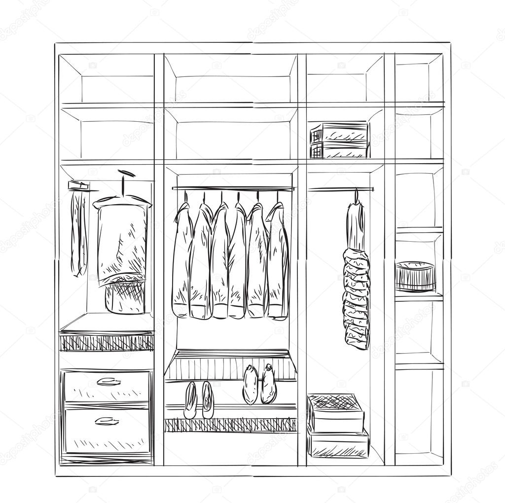 Boceto de armario dibujado a mano Ilustración de stock de ©Yuliia25 ...