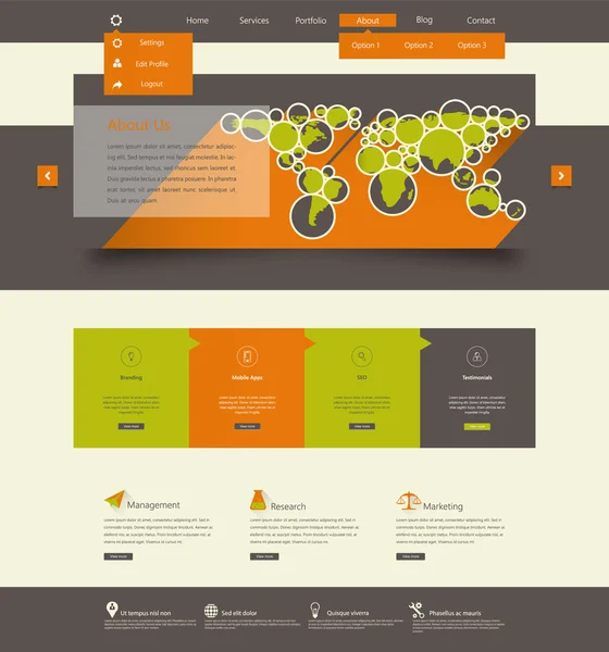 Website Template Design Vector Stock Vector by ©Droidworker 79250642