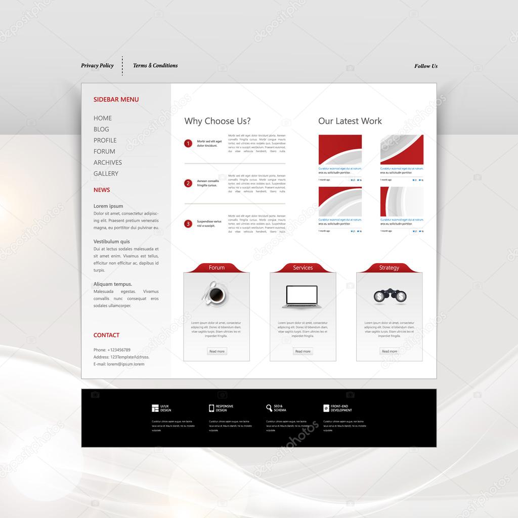 Website Template Design Stock Vector by ©Droidworker 102053324