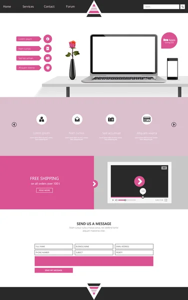 Website Template Design Stock Vector by ©Droidworker 87648622