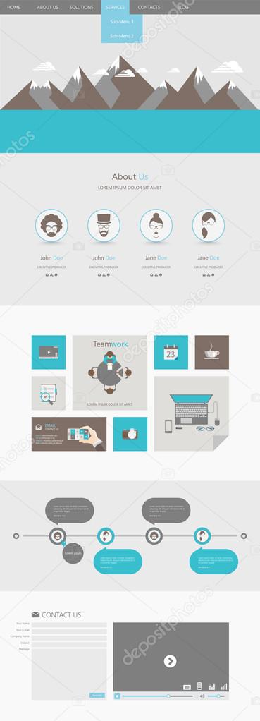 Website Template Design Vector Stock Vector by ©Droidworker 79250642