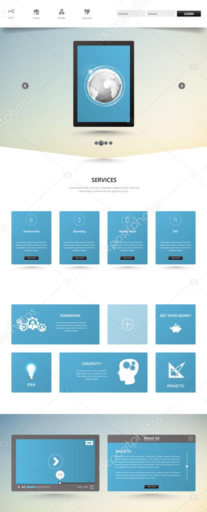 Vector de plantilla de sitio web de una página Vector de stock por ...