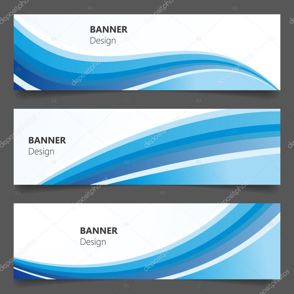Abstract vector business background banner beautiful blue wave — Stock ...