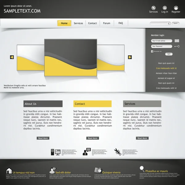 Website Template Design Stock Vector by ©Droidworker 87572914