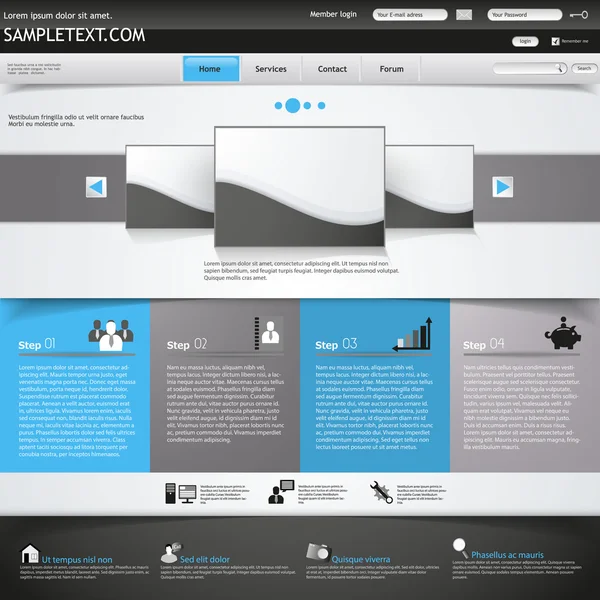 Website Template Design Stock Vector by ©Droidworker 87583946