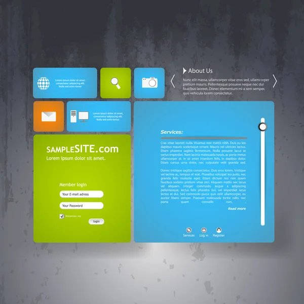 Website Template Design Stock Vector by ©Droidworker 87573834