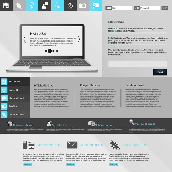 Website Template Design Stock Vector by ©Droidworker 87588372