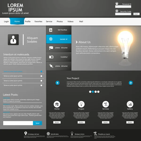 Website Template Design Stock Vector by ©Droidworker 87581854