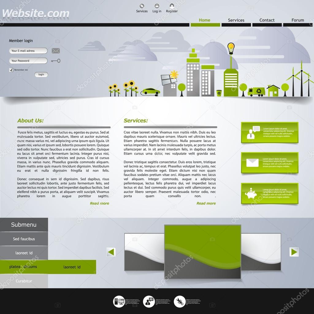 Diseño de plantilla de sitio web Eco Vector de stock #87574668 de ...